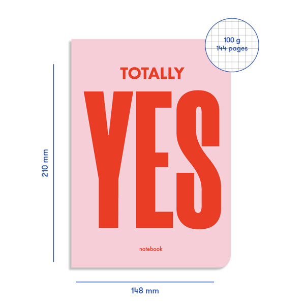 Блокнот у клiтинку Totally YES рожевий: Фото - ORNER